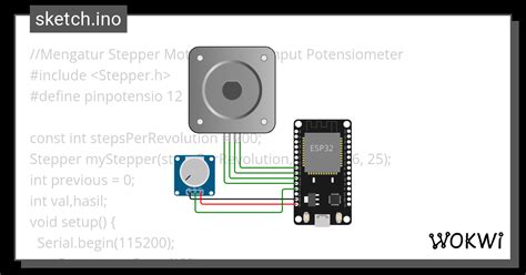 Mini Task 3 Mengatur Stepper Motor Berbasis Input Potensiometer Wokwi Esp32 Stm32 Arduino
