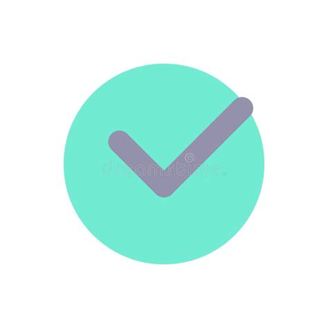 Accept Button Flat Color Ui Icon Stock Vector Illustration Of