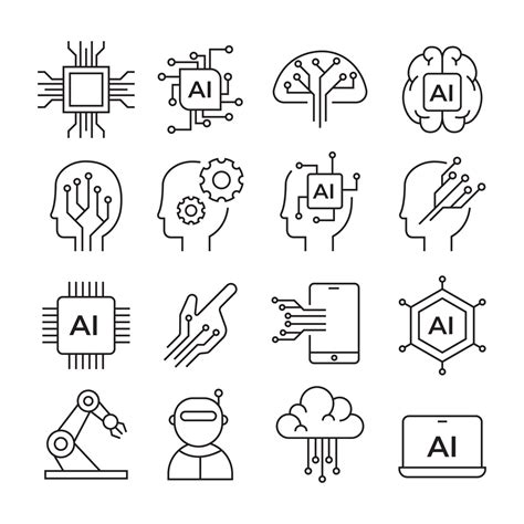 Artificial Intelligence Icon Set 8073265 Vector Art At Vecteezy