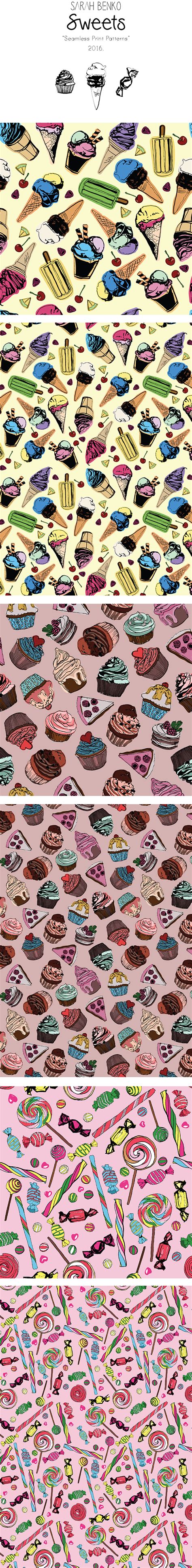 Sweets Seamless Print Patterns On Behance Sweets Seamless Print Patterns On Behance