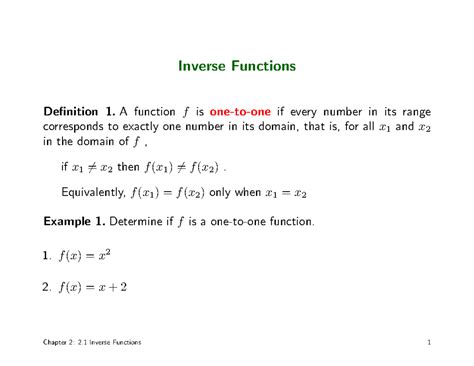 Inverse Functions Math Inverse Functions Definition 1 A Function F
