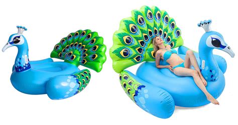 Glide Across The Pool On This Peacock Float Like The Queen You Are
