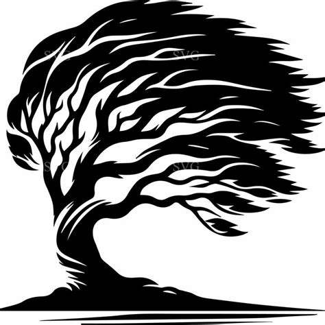 Wind Blowing Tree Etsy