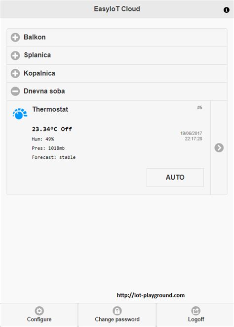ESP WiFi Touch Screen Thermostat EasyIoT Coud