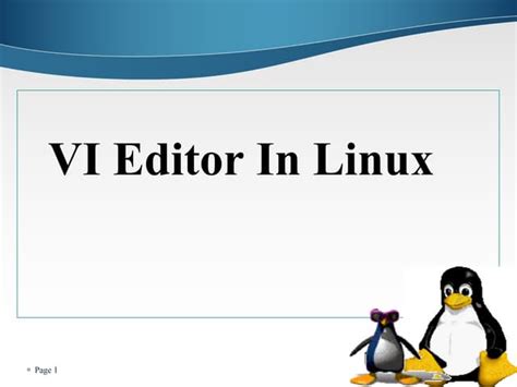 Vi Editor In Linux Ppt