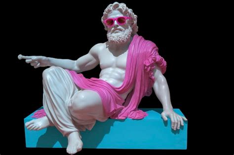 Premium Ai Image A White Statue Of Plato In A Cool Pose Wearing