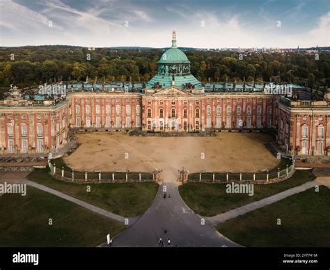 Stunning Aerial View Of Castle Sanssouci A Magnificent Baroque Palace