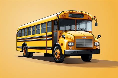Premium Ai Image Flat Design Of A School Bus Ai Generated