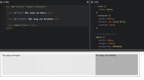 Hướng dẫn chia cột với CSS float và clear float