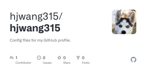 GitHub Hjwang Hjwang Config Files For My GitHub Profile