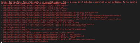 Warning Cant Perform A React State Update On An Unmounted Component This Is A No Op But It