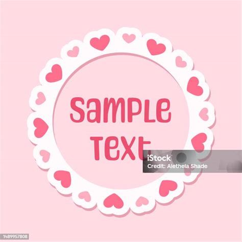 하트가 있는 원형 가리비 프레임 파스텔 귀여운 발렌타인 테두리 가리비에 대한 스톡 벡터 아트 및 기타 이미지 가리비 가장자리 공란 Istock