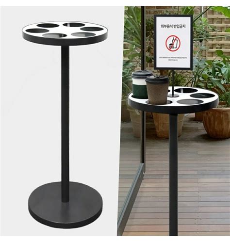 종이 컵 음료 커피 보관대 거치대 스탠드 꽂이 전시회 매장 입구 트레이 박물관 음식 반입 금지 진열대 홀더 티몬