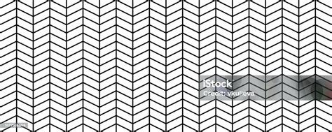 헤링본 완벽 한 패턴입니다 흑백 갈매기 모양 배경 윤곽선 대각선이있는 반복되는 지그재그 벽지 섬유 또는 패브릭 프린트 디자인