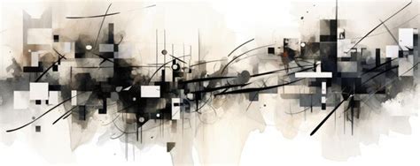 Premium Ai Image Symphony Of Abstract Shapes And Lines On A Monochromatic Background Panorama