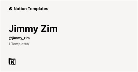 Jimmy Zim Template Creator Notion Marketplace