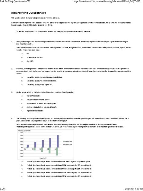 Hsbc Risk Profiling Questionnaire V3 Pdf Investing Risk