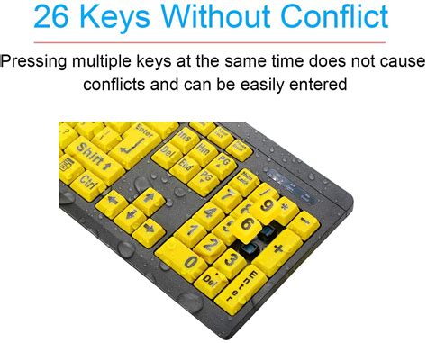 Buy Large Print Computer Keyboard Wired Usb High Contrast Keyboard With Oversized Print Letters