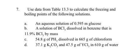 [solved] use data from table 13 3 to calculate the freezin