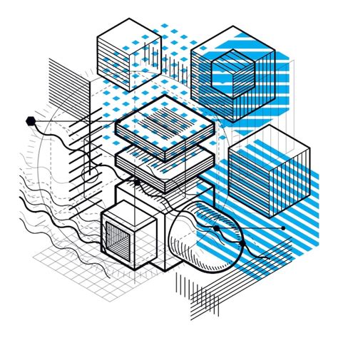 Premium Vector Isometric Linear Abstract Vector Background Lined Abstraction Cubes Hexagons