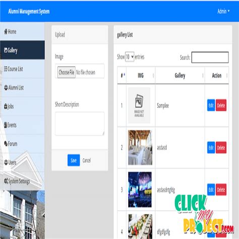 Alumni Management System Clickmyproject