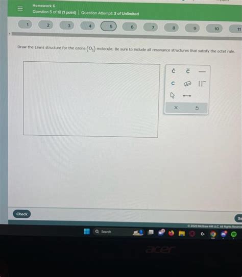 [solved] Draw The Lewis Structure For The Ozone O3 Molec