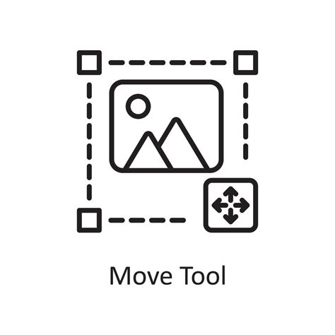 Move Tool Vector Outline Icon Design Illustration Design And Development Symbol On White