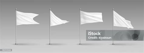 흰색 3d 페넌트 플래그 기호 고립 된 벡터 모형 골프깃발에 대한 스톡 벡터 아트 및 기타 이미지 골프깃발 컷아웃 골프 Istock