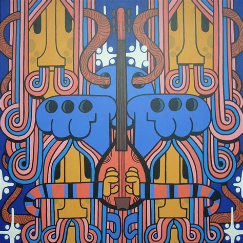 An Art Work With Many Different Colors And Patterns On The Surface