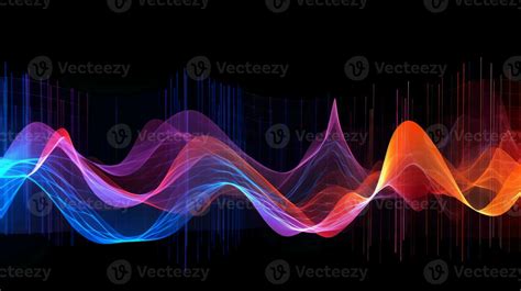 Hypnotic Audio Waveforms Merging And Diverging Generative Ai 31579768