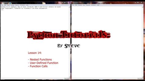Python Tutorial V325 Lesson 14 Nested Functions Youtube