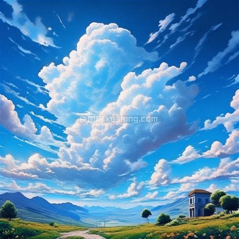 蓝天白云插画 快图网 免费png图片免抠png高清背景素材库