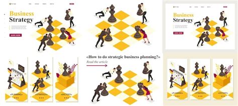 Premium Vector Set Template Article Landing Page App Design Isometric