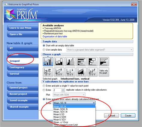 Graph Tip How To Create A Column Bar Graph With Error Values Sd Or