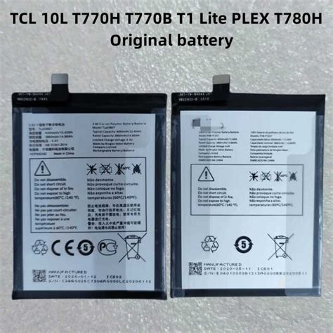 Para Sa Tcl 10l T770h T770b T1 Lite Plex T780h Battery Mobile Phone Original Battery External