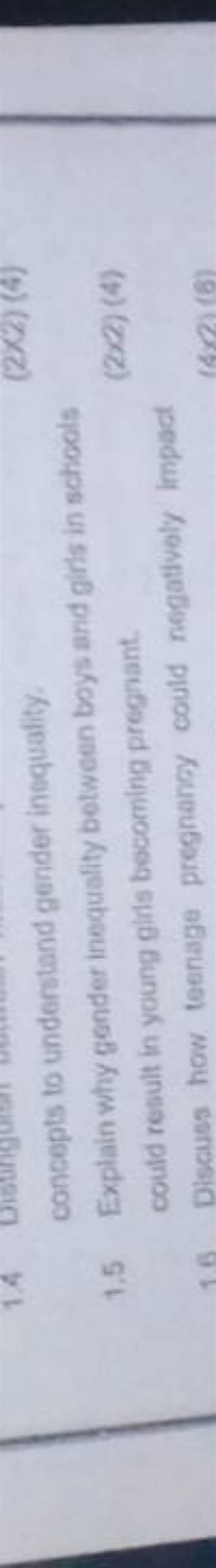 Concepts To Understand Gender Inequality 1 5 Explain Why Gonder Inaqueli