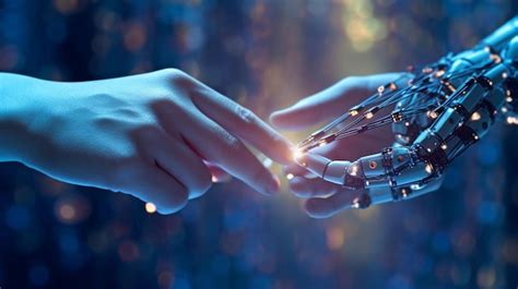 Ai 및 머신 러닝 인터넷을 딥 러닝하는 제너럴 Ai와 방대한 데이터 네트워크를 접하는 로봇 프리미엄 사진