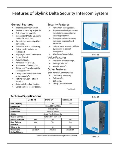 Skylink Delta Security Intercom System 163264124 Ports At ₹ 8000piece Epabx Intercom In