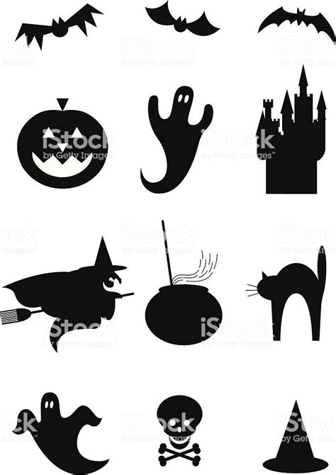 Simply Halloween Silhouettes Icons On A Plain Background Хэллоуин силуэты Хэллоуин проекты