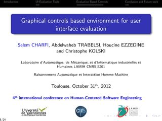 Graphical Controls Based Environment For User Interface Evaluation PDF