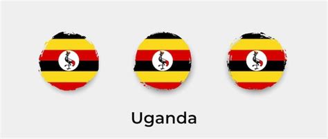 우간다 국기 그런 지 거품 아이콘 벡터 일러스트 레이 션 프리미엄 벡터