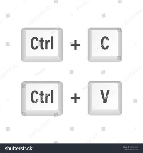 Ctrl C Ctrl V Computer Keyboard Stock Vector Royalty Free 1671118726 Shutterstock
