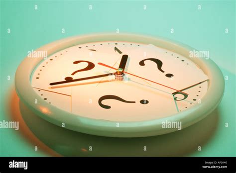Question Marks On Clock Stock Photo Alamy