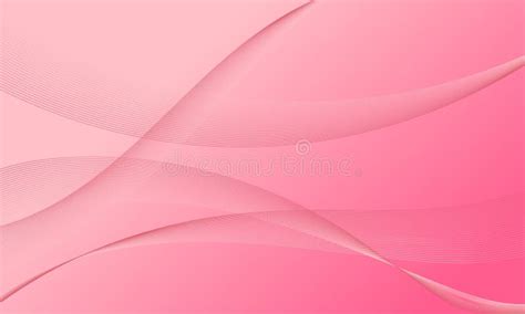 Pink Smooth Lines Wave Curves With Soft Gradient Abstract Background Stock Vector Illustration