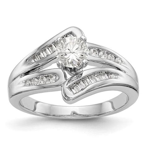 14k White Gold Peg Set By Pass Engagement Ring Mounting Seattle Gold