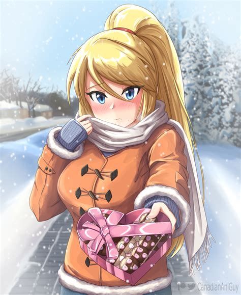 Safebooru 1girl Bangs Blonde Hair Blue Eyes Blush Box Breasts