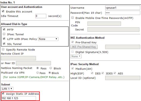 Assign A Fixed Ip Address To Remote Dial In Vpn Clients Draytek