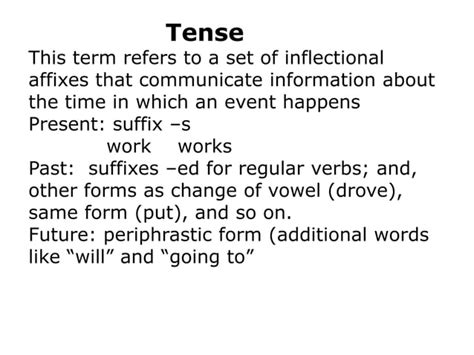 Syntax In Discourse Aspect Tense And Voice Ppt