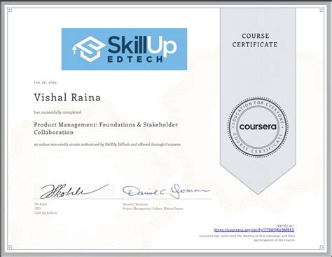 Vishal Raina On Linkedin Productmanagement Continuouslearning Certification