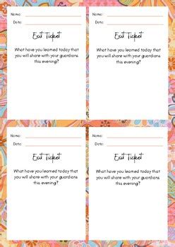EXIT Tickets Boho Retro By Paige Seiler TPT
